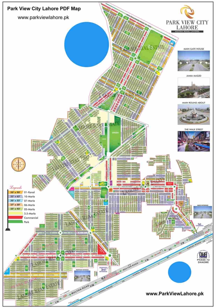 Park View City Lahore | Map & Masterplan